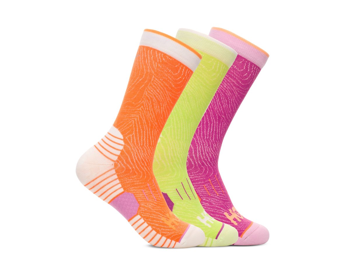 Shop Unisex Crew Run Sock 3 Pack Elctrc Tgrine / Lettuce / Fuschia ...